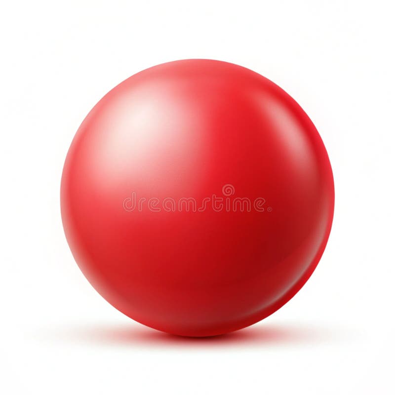 Plain Matte Red 3D Sphere Icon Isolated on White Stock Illustration ...