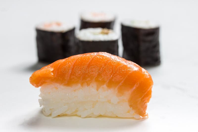 Plain mixed sushi rolls stock image. Image of seafood - 50626531