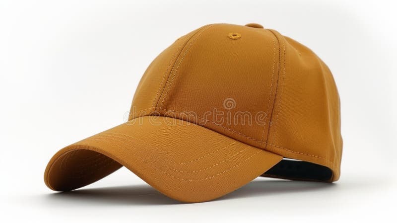 Plain, Mustard Yellow Baseball Cap Rests on a White Surface, Catching ...