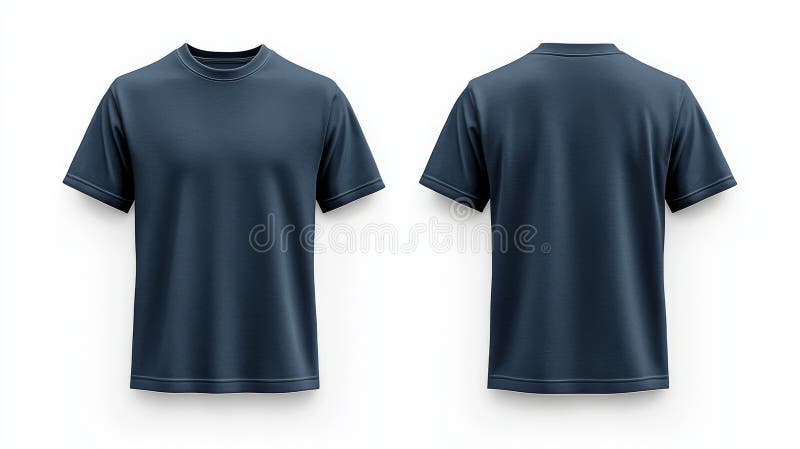 Plain Navy Blue TShirt Mockup Featuring Both Front Back View Designs ...