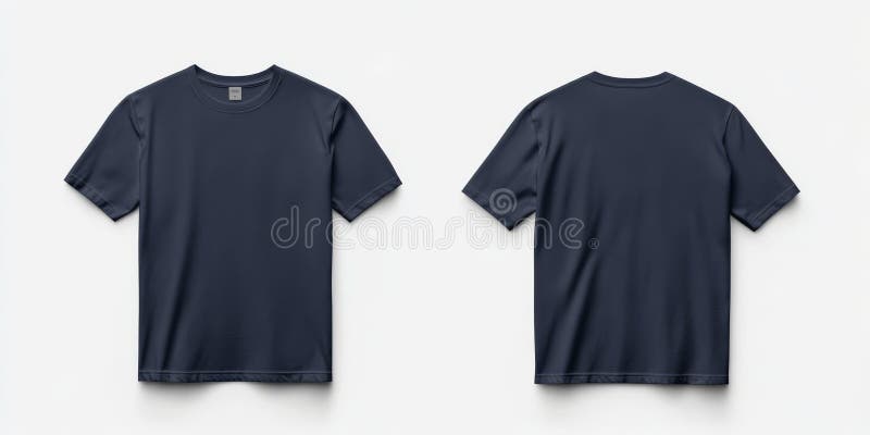 A Plain Navy Blue TShirt Mockup Featuring Both Front and Back Views for ...