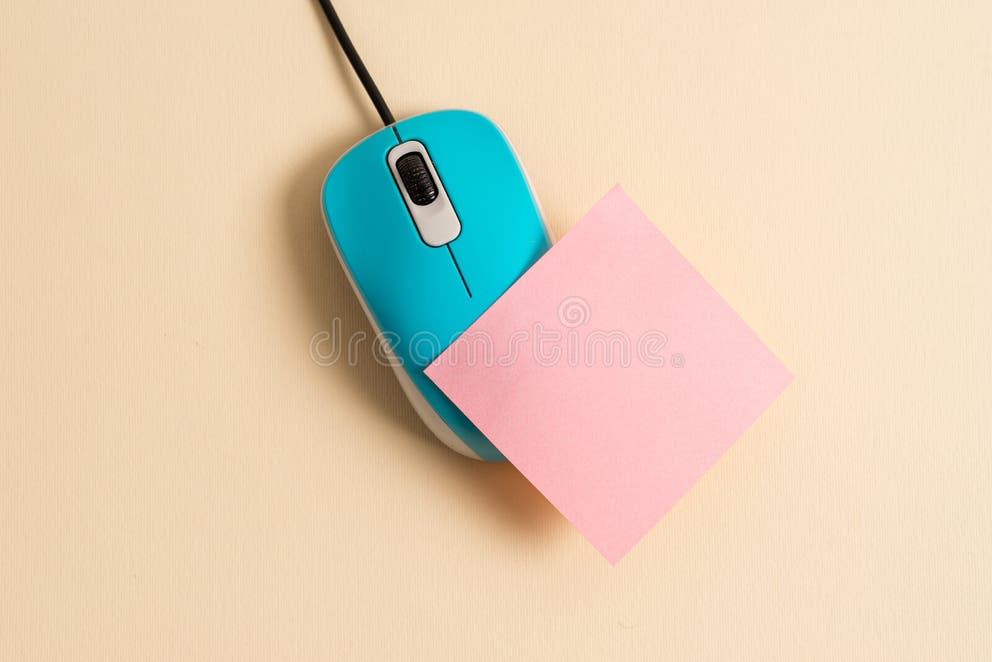 Plain Note Paper and Computer Mouse Placed Above a Pastel Backdrop ...