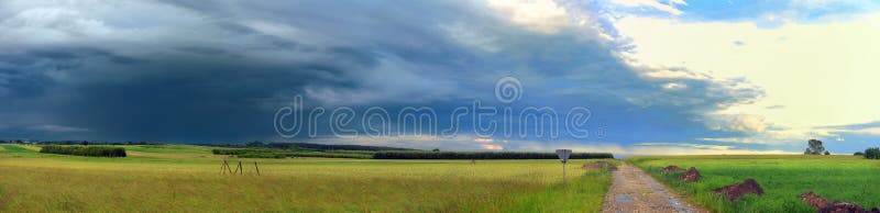 Plain panoramic landscape stock photo. Image of corn, road - 9829046