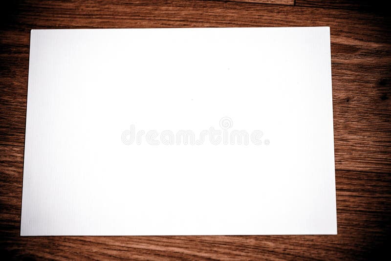 Plain Paper on the Wood Table Stock Image - Image of abstract, notebook ...