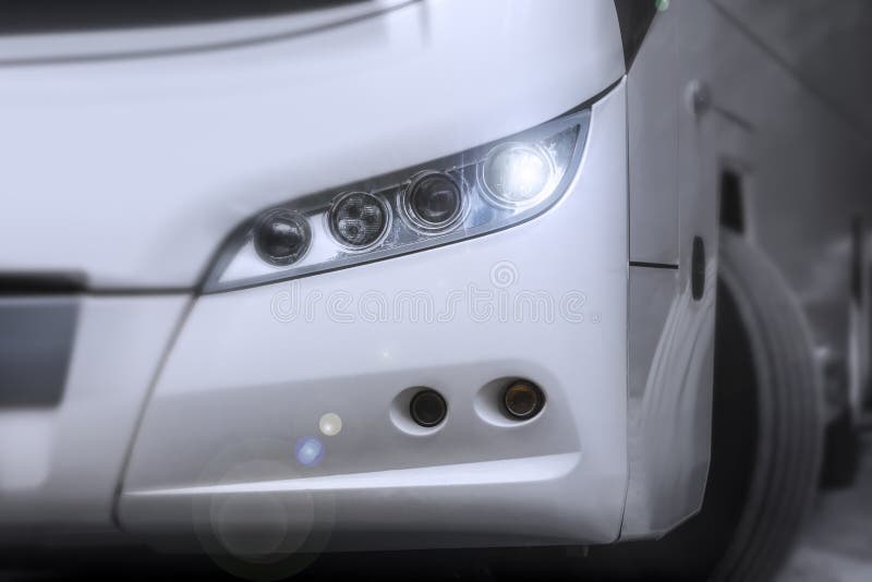 Plain Passenger Bus Light Close Up Stock Photo - Image of evening ...