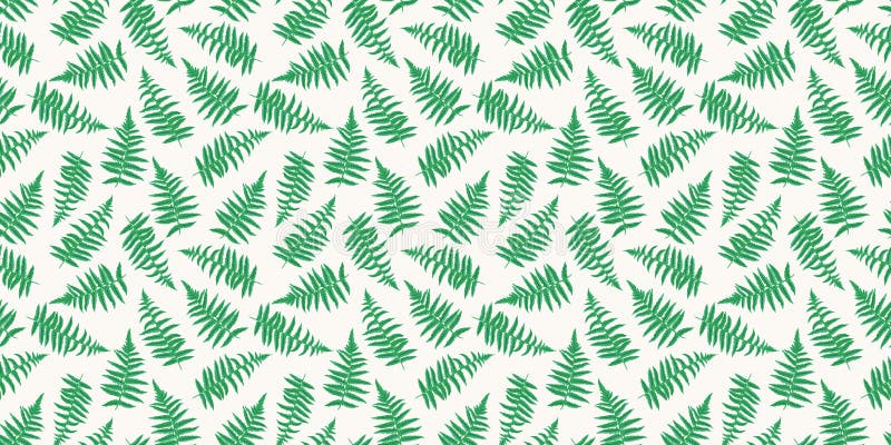 Plain Pattern with Abstract Artistic Leaves Fern. Vector Hand Drawing ...
