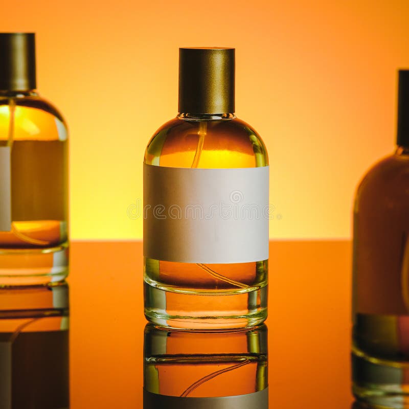 A Plain Perfume Bottle with a Sunset Light Background. for Advertising ...