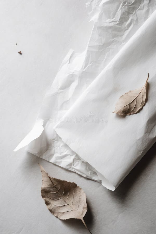 White Paper Beige Leaves Textured Neutral Minimal Background Social ...