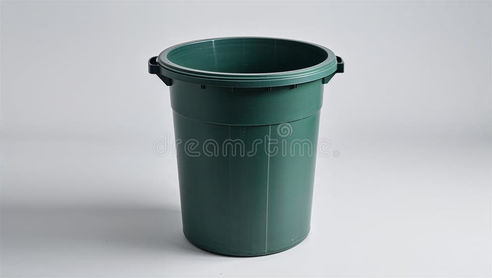 Plain Plastic Waste Bin Empty with Smooth Surface, Standing Straight on ...