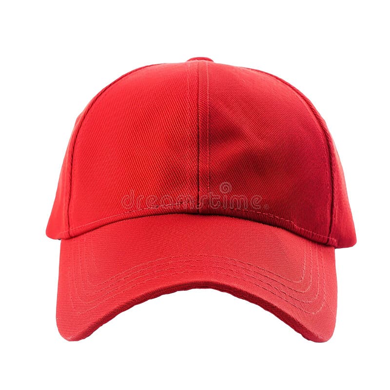 Plain Red Baseball Cap, Isolated Stock Photo - Illustration of blank ...