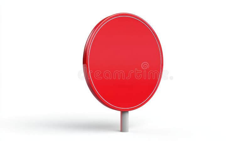 Plain Red Circular Sign on a White Background Stock Illustration ...