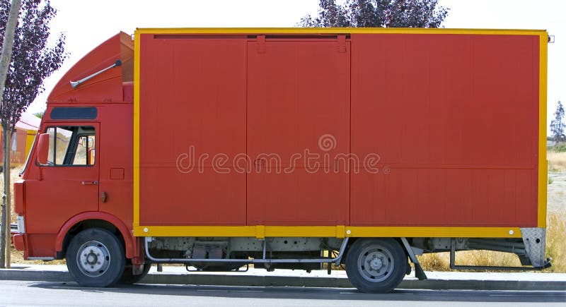 Red lorry stock image. Image of dumper, industrial, isolated - 7088209