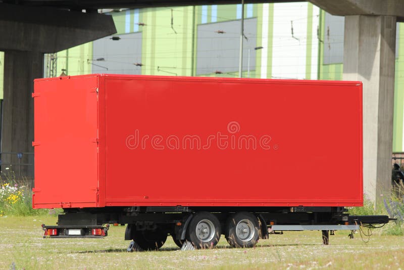 Plain red truck trailer stock image. Image of transport - 25538399
