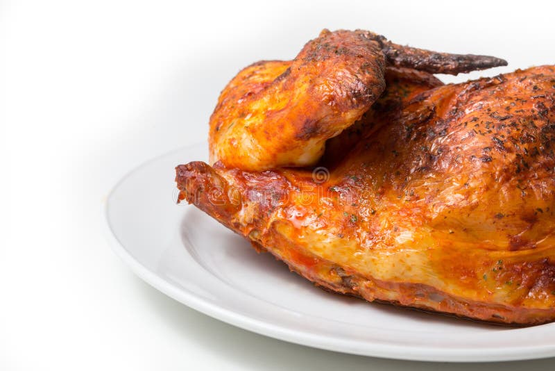 Plain roasted chicken stock photo. Image of plate, plain - 81519726