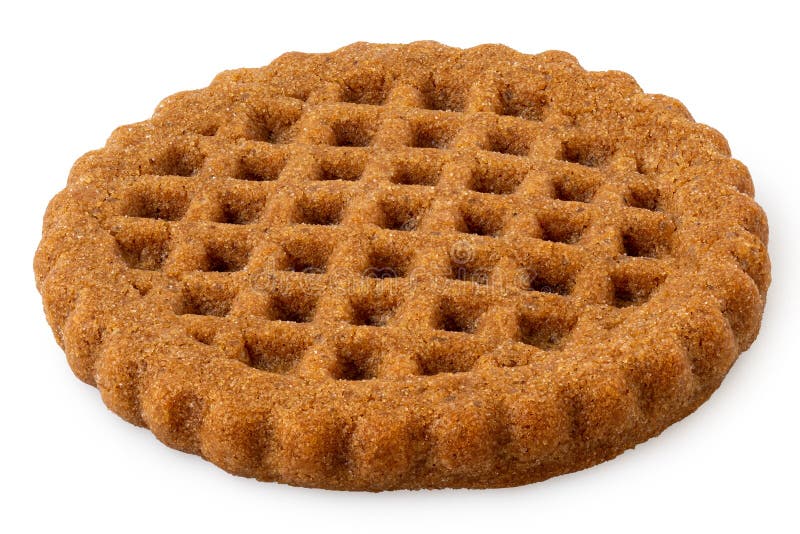 Plain Round Caramel Lattice Biscuit Isolated on White Stock Image ...