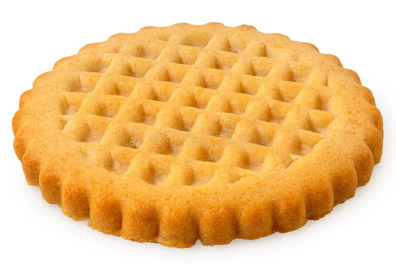 Plain Round Lattice Biscuit Isolated on White Stock Image - Image of ...