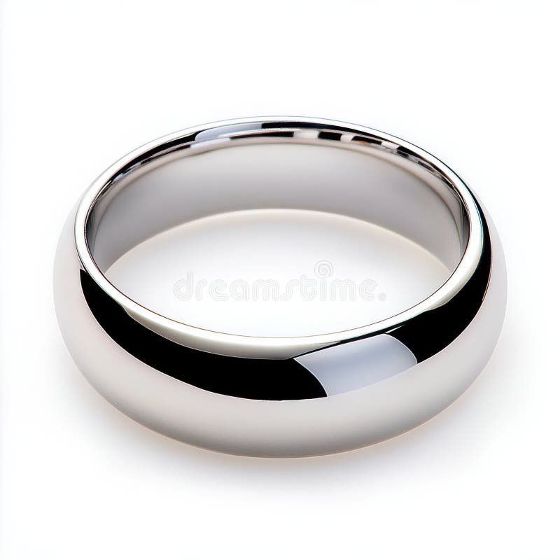 A Plain Silver Ring on a White Surface with No Other Objects, AI Stock ...