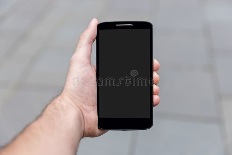 Plain Smartphone with Text Field Background Stock Photo - Image of hand ...