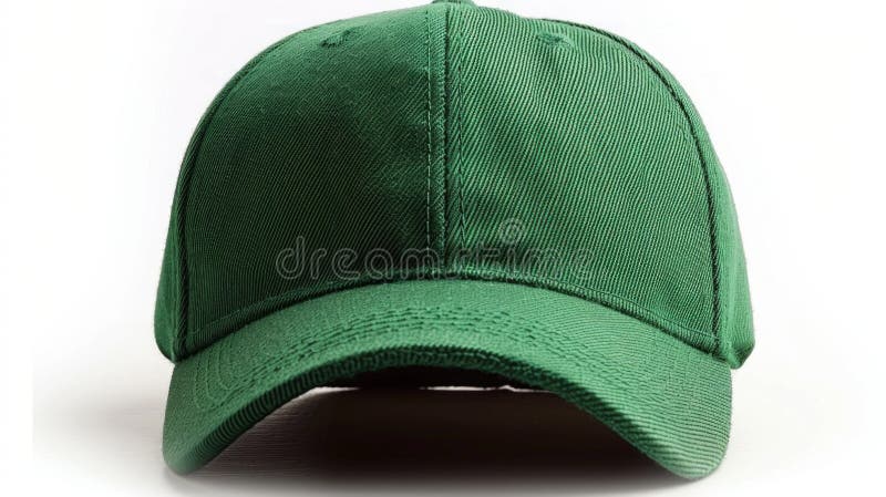 Plain, Solid Green Baseball Cap Sits on a White Background. the Cap is ...