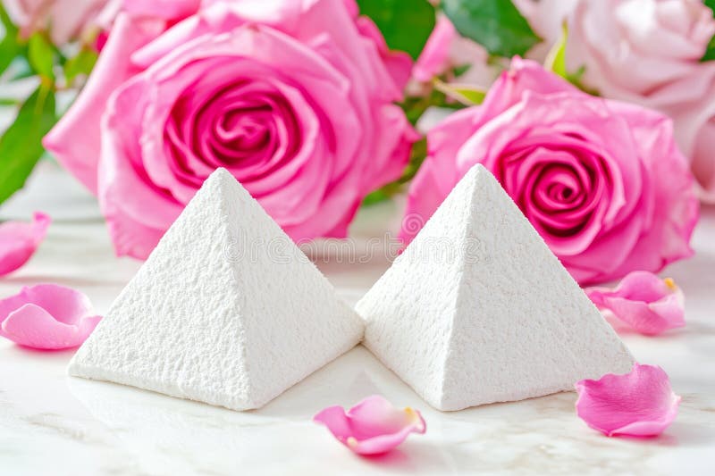 A Plain Stack of Stones, a Platform, a Podium, and a Rose Flower ...