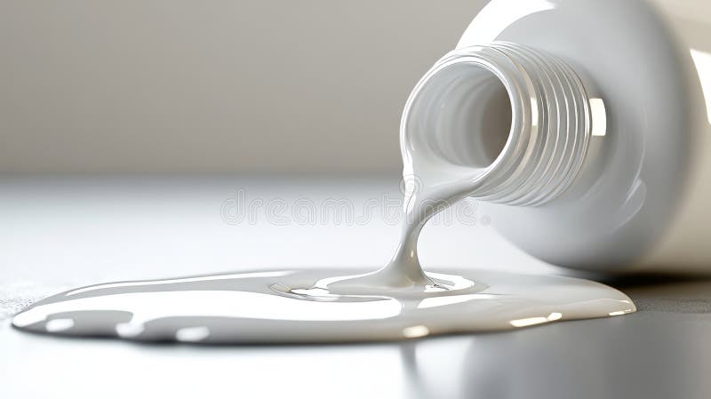 A Plain Surface is Covered by a Smooth Flow of Liquid that Spills from ...