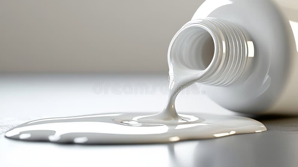 A Plain Surface is Covered by a Smooth Flow of Liquid that Spills from ...