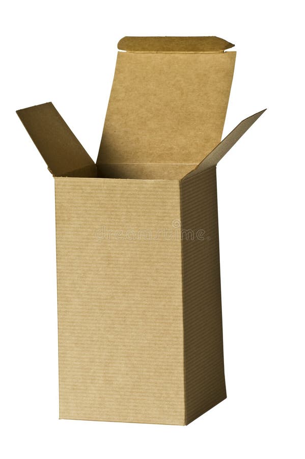 Plain Tall Brown Open Gift Box Stock Image - Image of container, tall ...