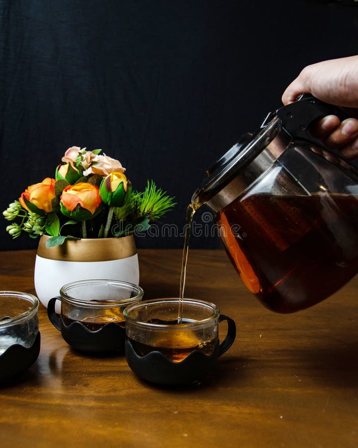 Unsweetened Tea Poured into a Glass. Stock Photo - Image of colorful ...