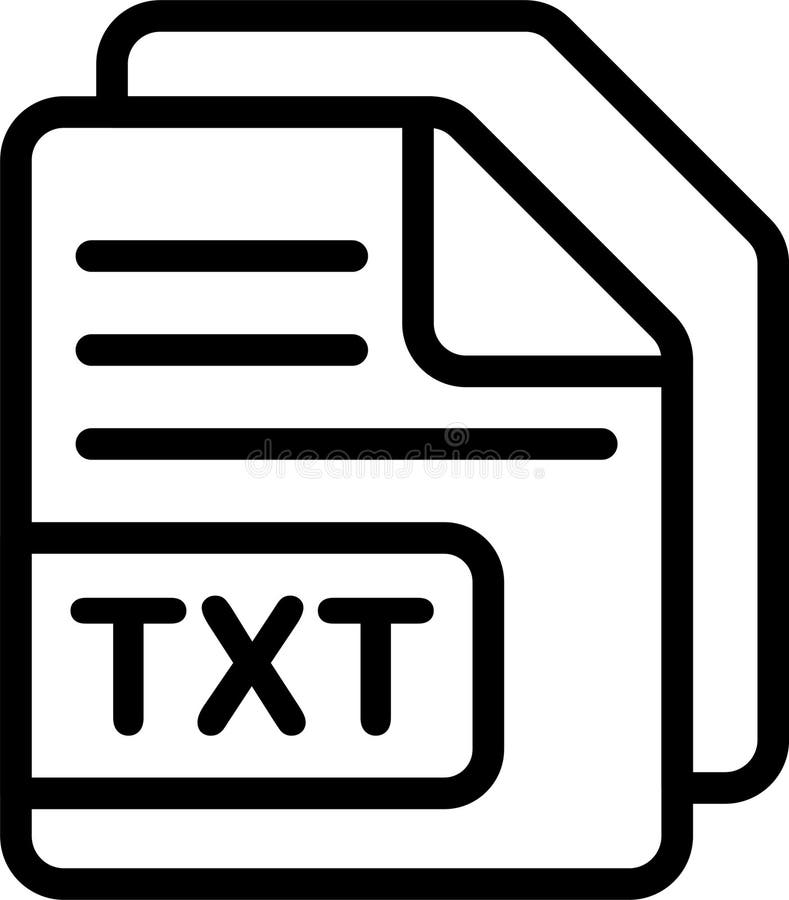 Plain Text File Vector Icon Stock Illustration - Illustration of file ...
