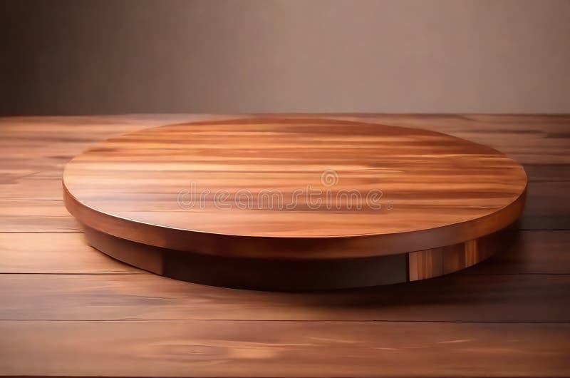Plain Texture Wooden Round Table Mockup for Product Photography, Mockup ...