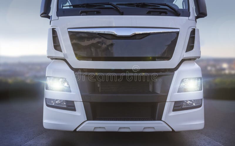 Plain truck front view stock image. Image of travel, logistics - 95041965