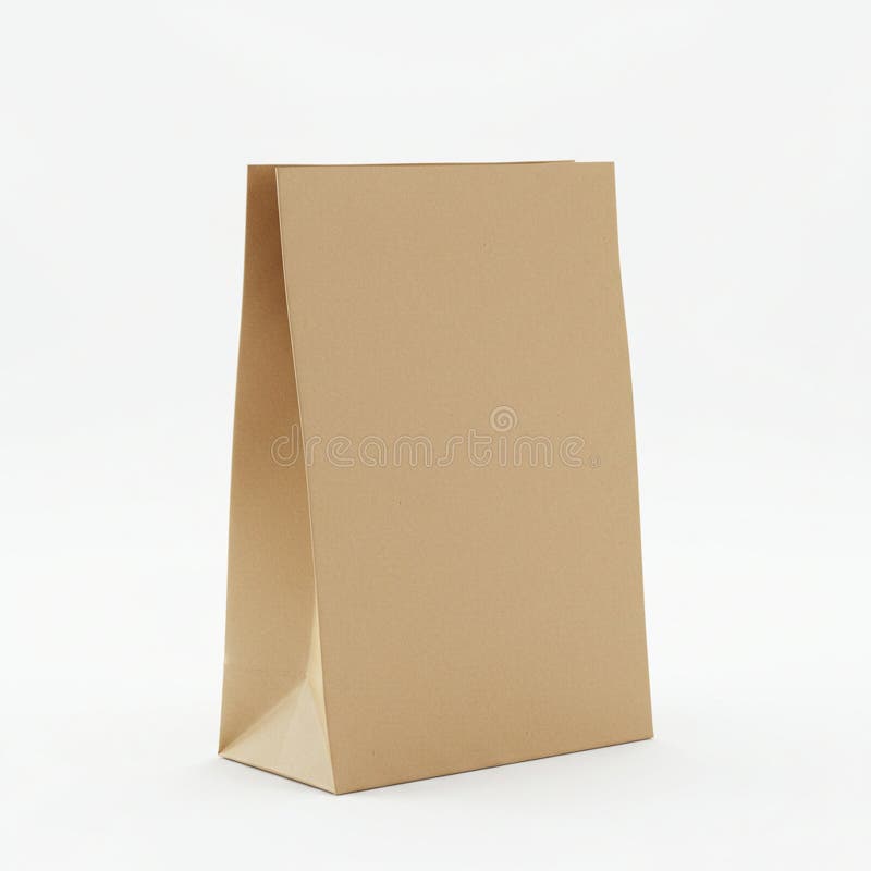 A Plain, Upright Brown Paper Bag with a Simple, Rectangular Shape. the ...