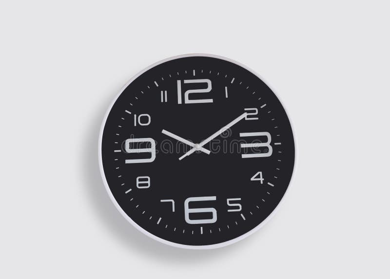 Plain Wall Clock at Home in Isolated White Background Stock Image ...