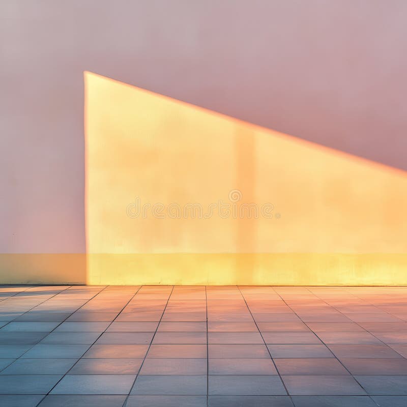 Plain Wall with Geometric Shapes and Soft Shadows in Cool Tone Creating ...