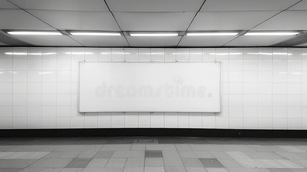 Plain Wall in Subway Underground for Mockup, Wall Mockup in Underground ...