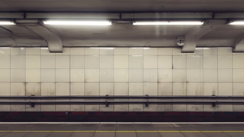 Plain Wall in Subway Underground for Mockup, Wall Mockup in Underground ...