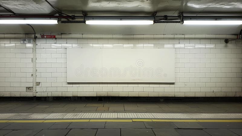 Plain Wall in Subway Underground for Mockup, Wall Mockup in Underground ...