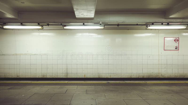 Plain Wall in Subway Underground for Mockup, Wall Mockup in Underground ...
