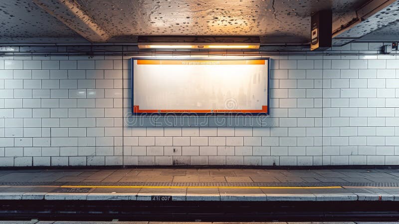 Plain Wall in Subway Underground for Mockup, Wall Mockup in Underground ...