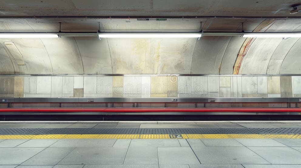 Plain Wall in Subway Underground for Mockup, Wall Mockup in Underground ...