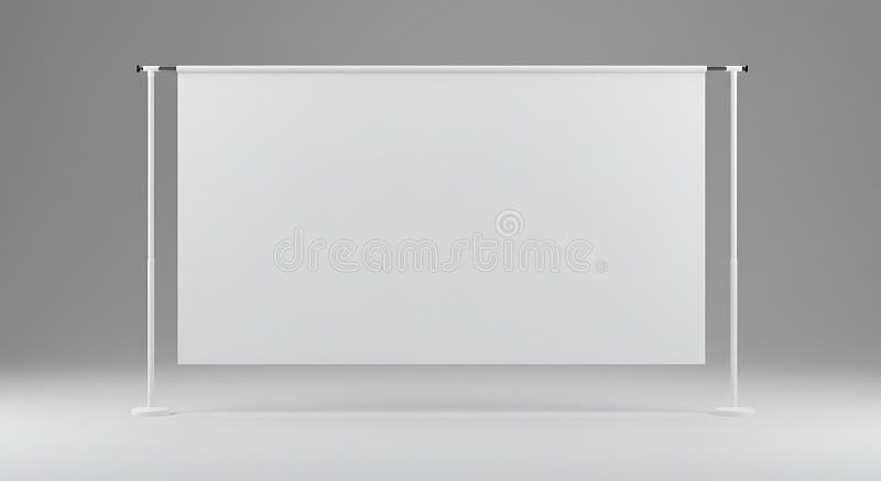 White Backdrop Stand Display with Blank Canvas in Studio Setting Stock ...