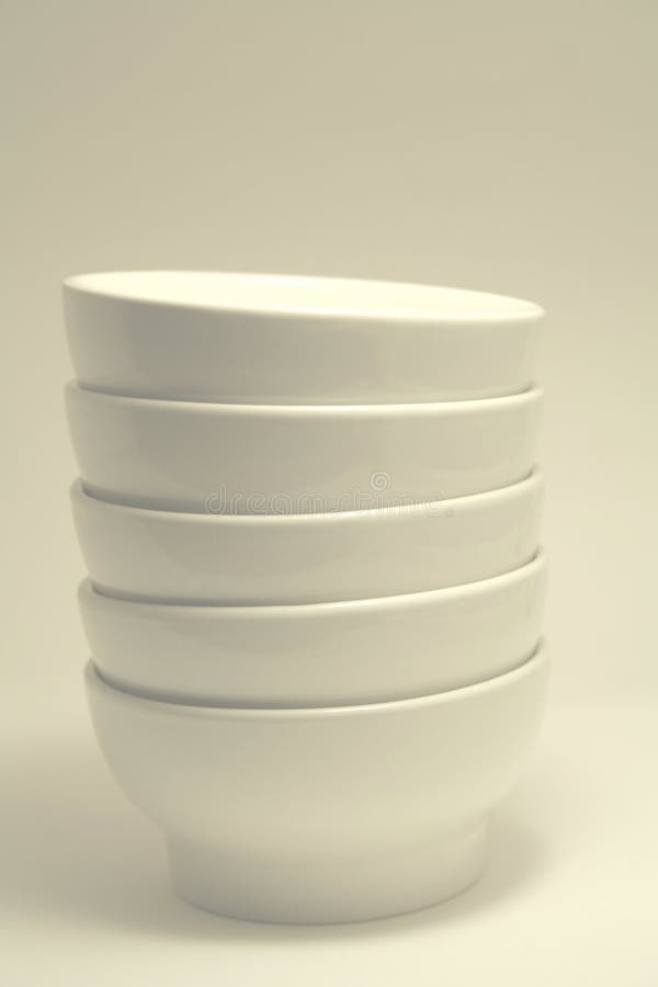 Plain white bowls stock image. Image of plain, kitchenware - 5464503