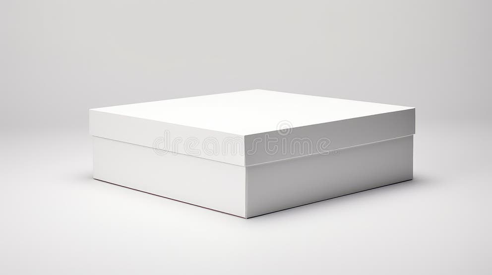 Plain white box with lid stock illustration. Illustration of container ...