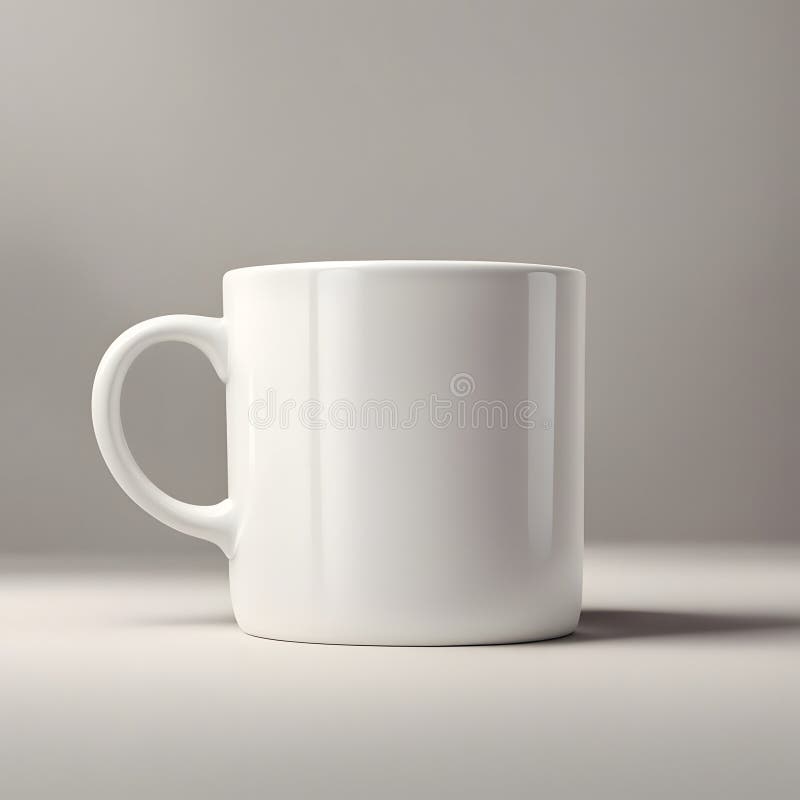Plain White Ceramic Mug with Clean Minimalist Background Stock ...