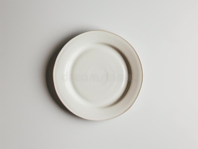 Smooth Round White Ceramic Plate Glossy Finish Plain Background Stock ...