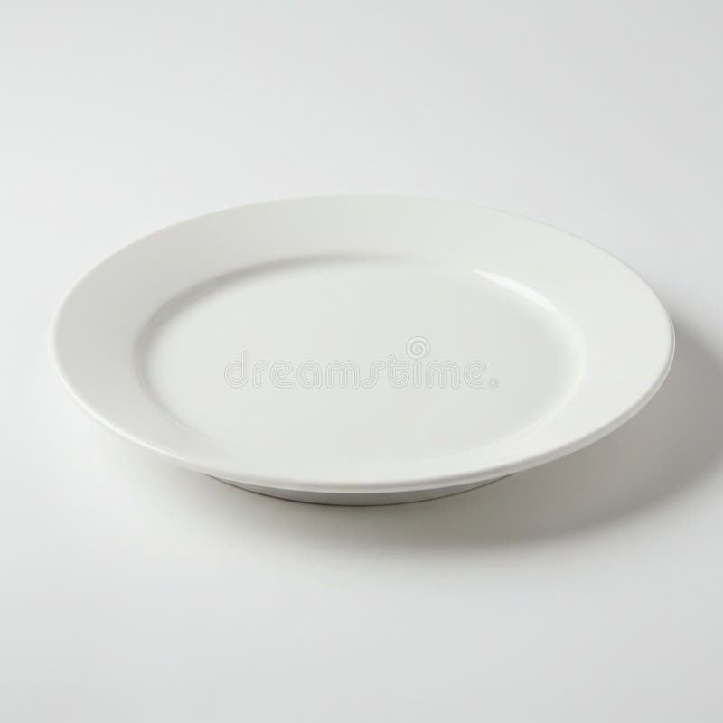 A Plain White Ceramic Plate in a Round Shape. the Surface is Smooth ...