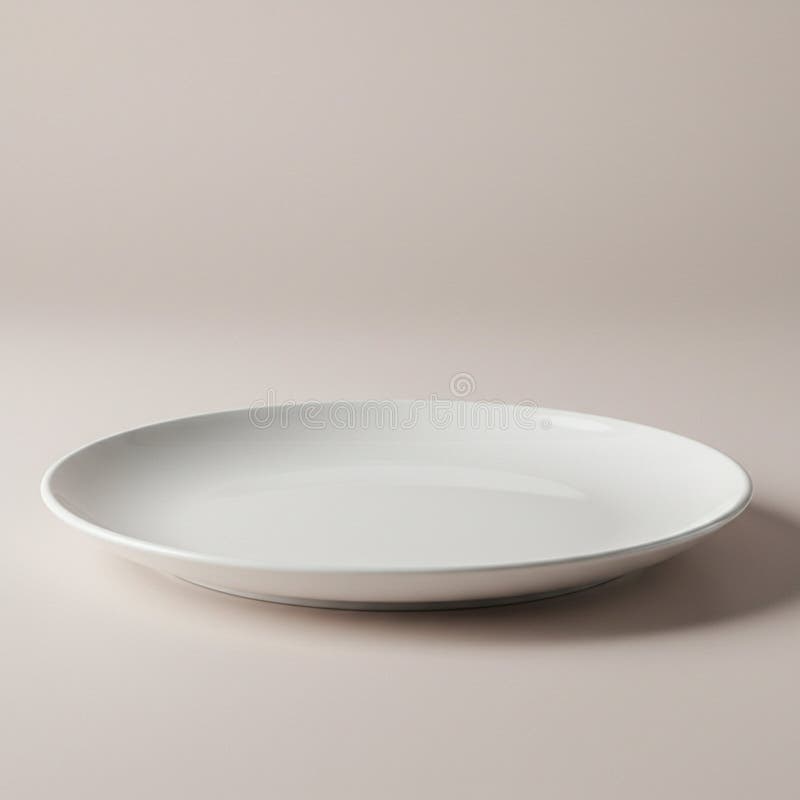 Plain White Ceramic Plate with a Smooth, Glossy Finish. Stock ...