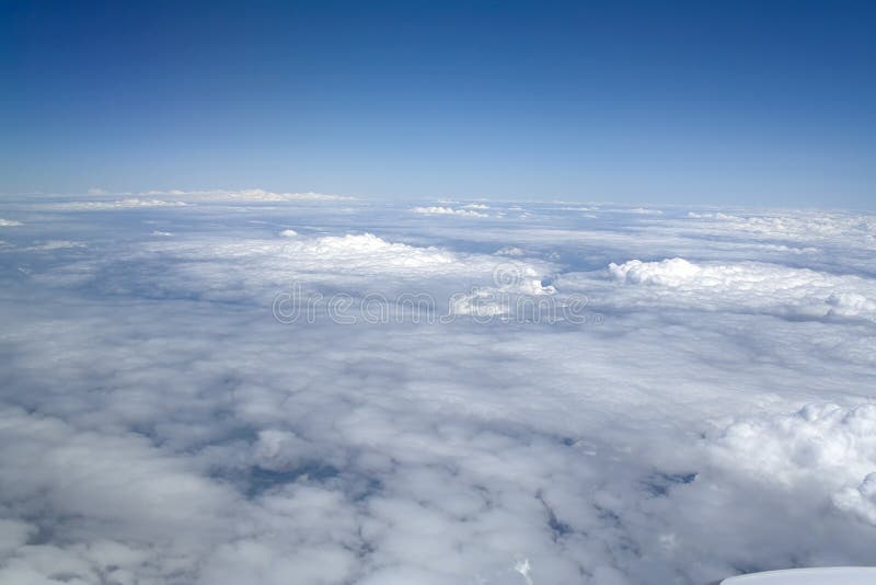 Plain of White Clouds Below Stock Image - Image of stratosphere ...