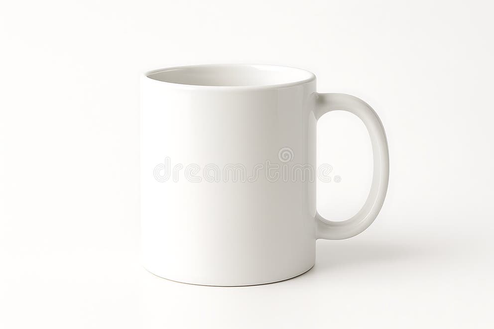 A Plain White Coffee Mug Isolated on White Background Stock ...