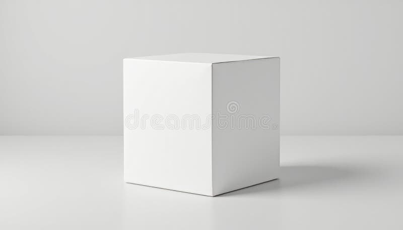 Plain White Cube Box on Neutral Background, Minimalist Design Concept ...